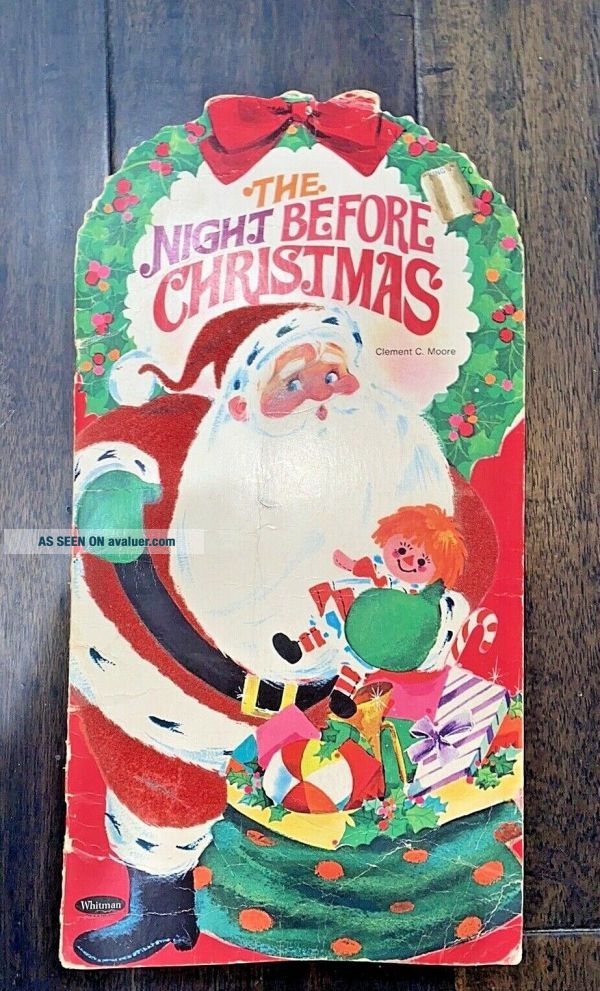 Vintage THE NIGHT BEFORE CHRISTMAS Santa Book By Whitman | #47429950