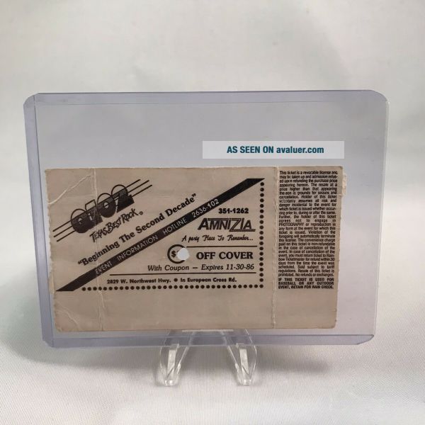 ZZ Top Reunion Arena Dallas Texas Concert Ticket Stub Rare Vtg August ...
