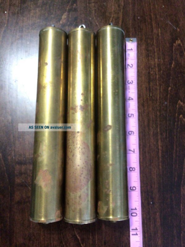 SET OF 3 VINTAGE GRANDFATHER CLOCK WEIGHTS TEMPUS FUGIT | #47495202