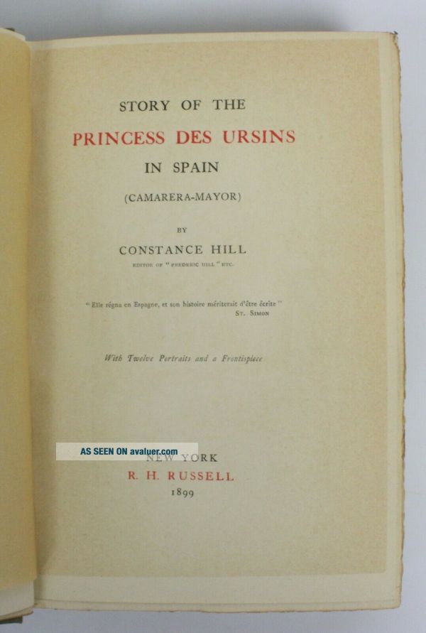 Constance Hill Story Of The Princess Des Ursins In Spain 1899 ...
