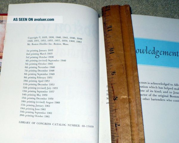 VINTAGE 1961 OLD MR. BOSTON DE LUXE OFFICIAL BARTENDER ' S GUIDE / BOOK ...