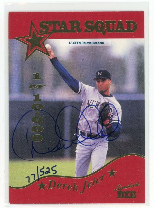 1995 Signature Rookies STAR SQUAD Derek Jeter RC AUTO AUTOGRAPH D 77/ ...