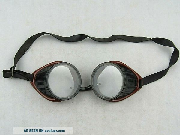 Vintage AO American Optical Round Motorcycle Steam Punk Safety Glasses ...