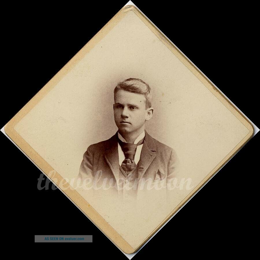 Vintage Male Studio - Small Cabinet Card Portrait Of Handsome Young Man ...