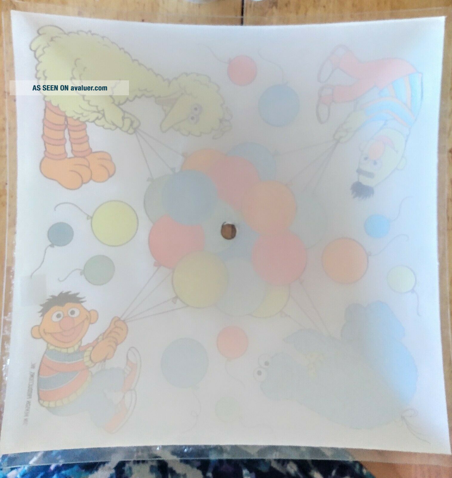 Vintage Rare Jim Henson Sesame Street Light Cover Glass Lamp Shade Big ...