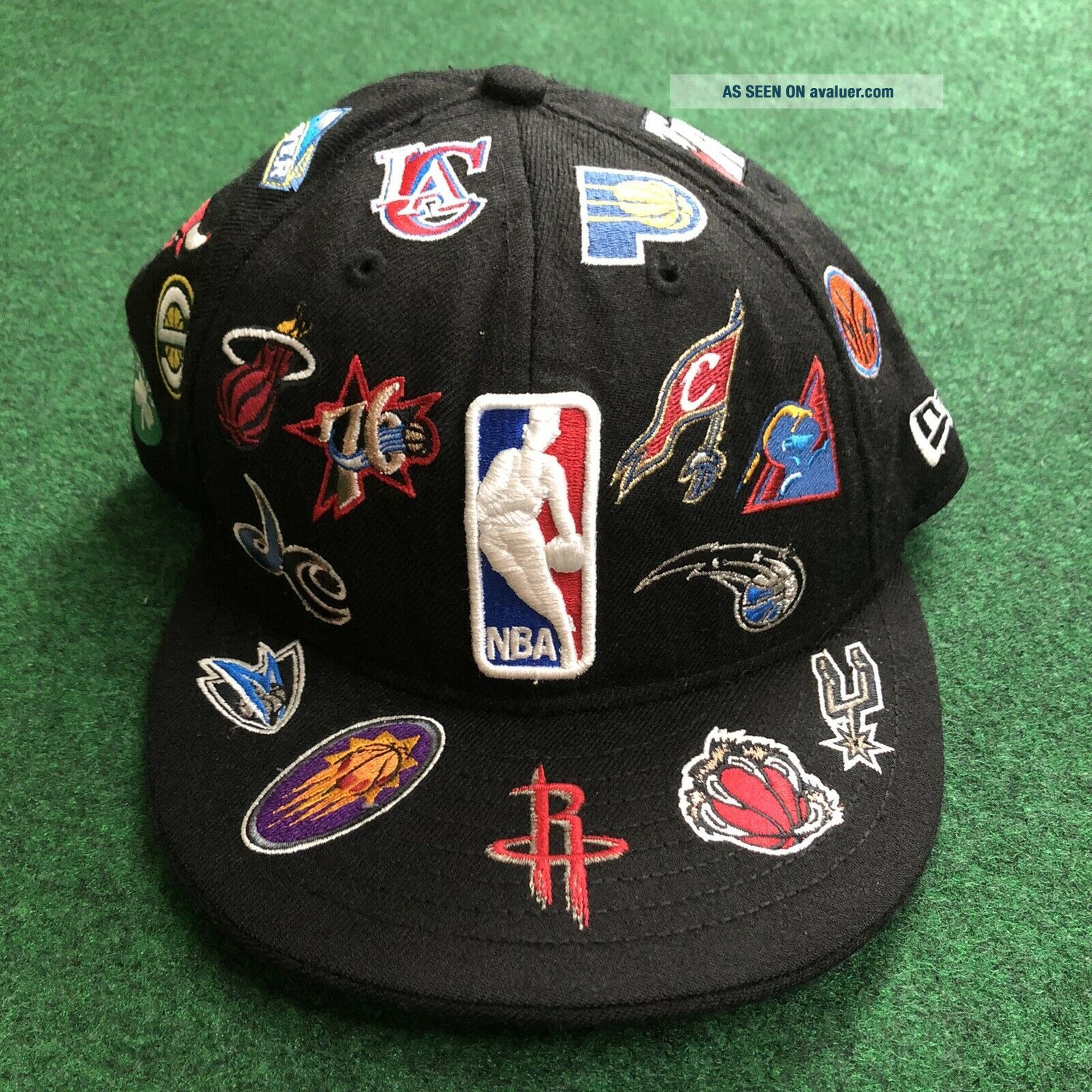 NBA Retro Teams 30 Patches Logos All Over Era Fitted Cap Hat Size 7 3/8 ...