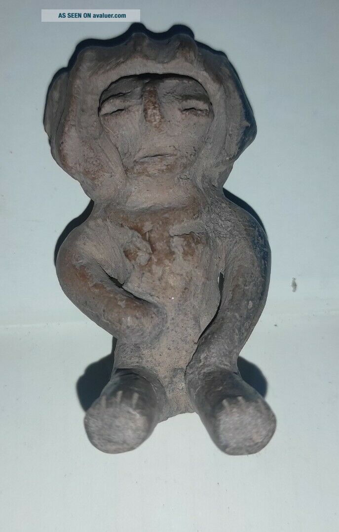 Rare Ancient Pre Columbian Valdivia Seated Figure | #58782781