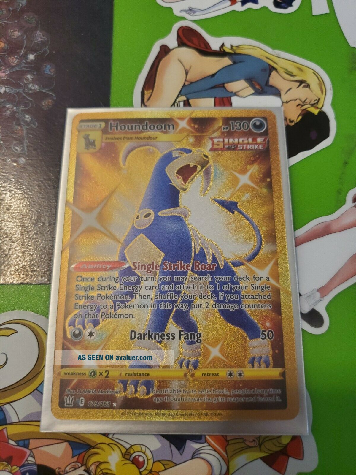 Houndoom 179/163 Battle Styles Gold Full Art Secret Rare Pokemon Card ...