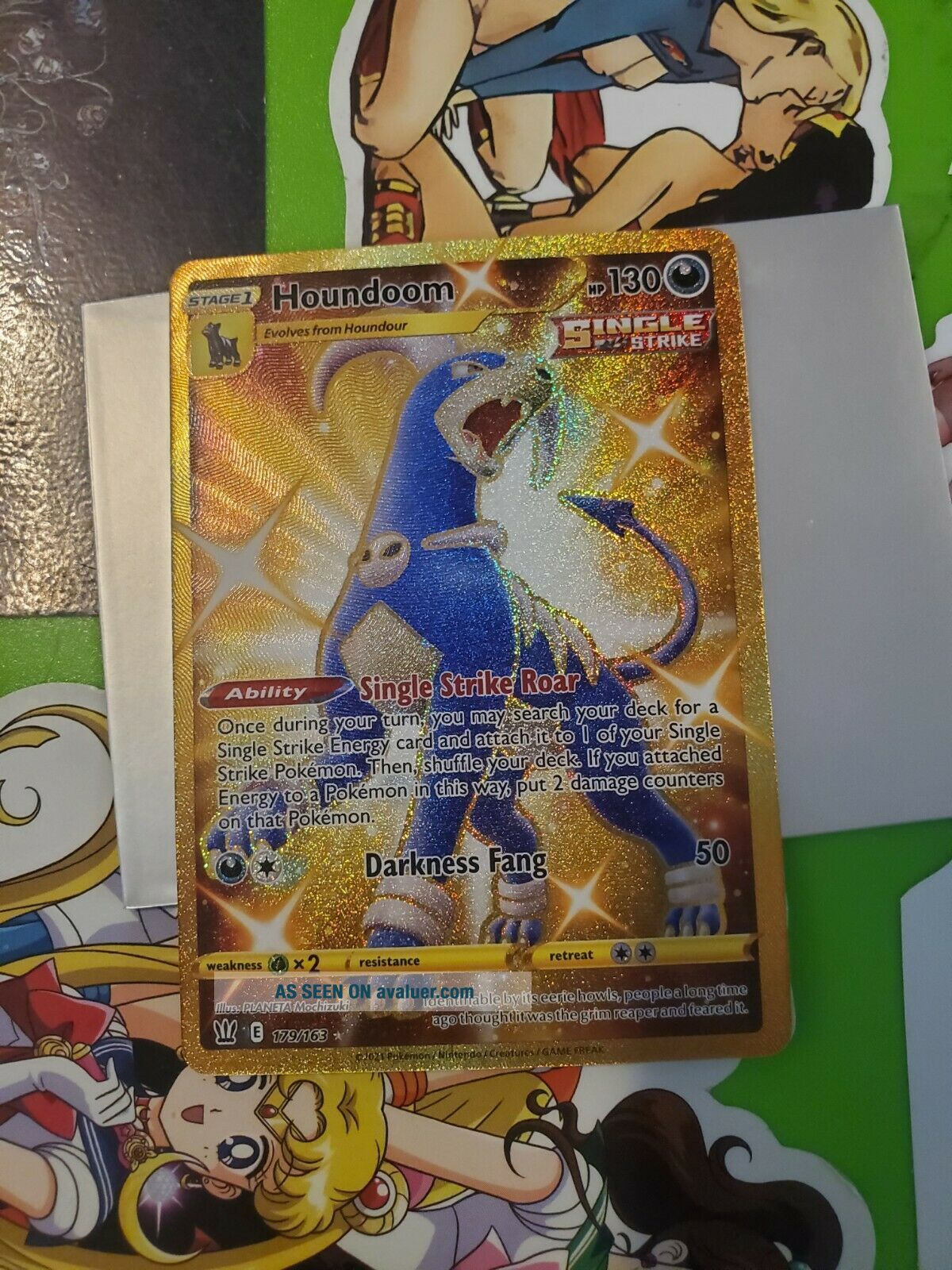 Houndoom 179/163 Battle Styles Gold Full Art Secret Rare Pokemon Card ...