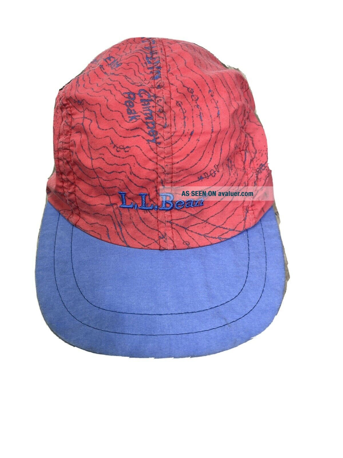Vintage LL Bean Bula Map Print Strap Back Hat Small USA Made | #58879808