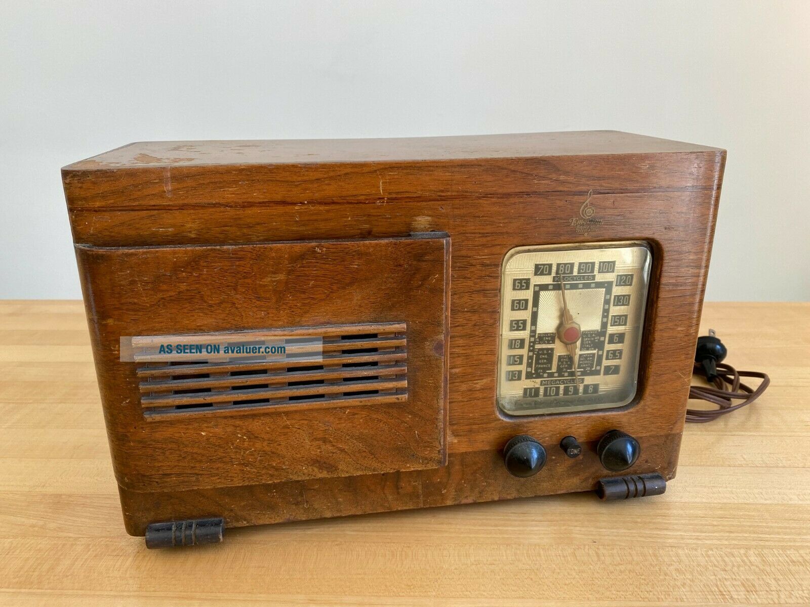 Rare Emerson Model DR - 348 Tabletop Tube Radio - Ingraham Cabinet ...