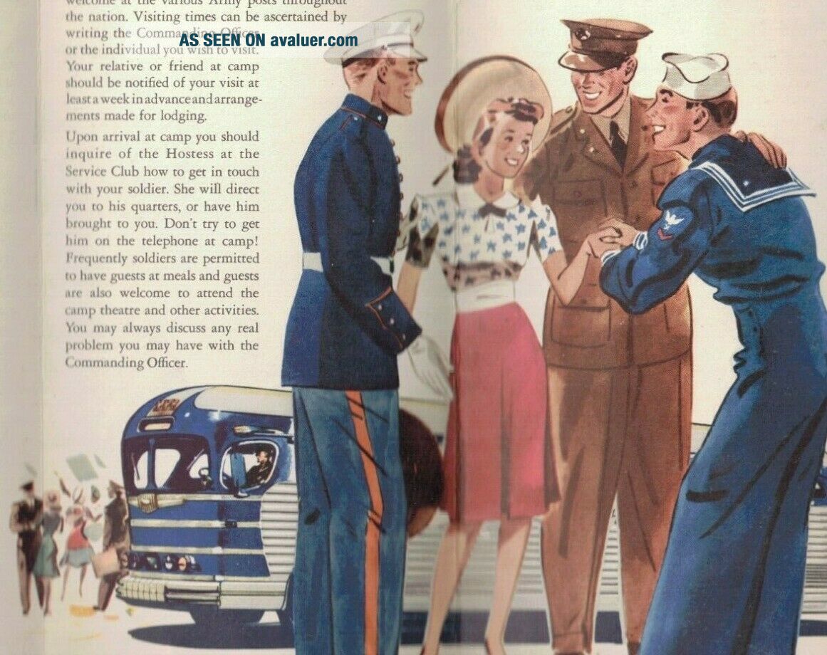 Vintage WWII Greyhound Bus Lines Defense Map Of America | #58896186