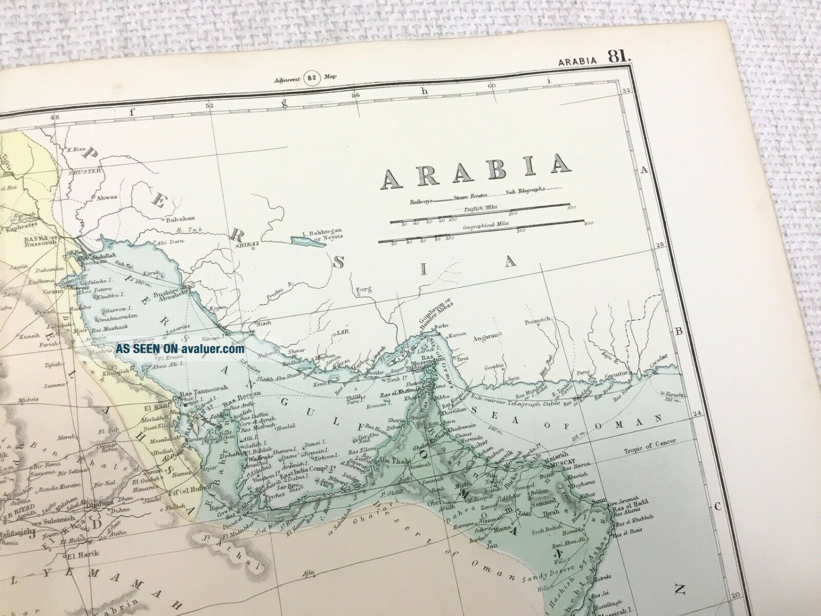 1892 Antique Map Of Saudi Arabia Arabian Empire 19th Century G W Bacon ...