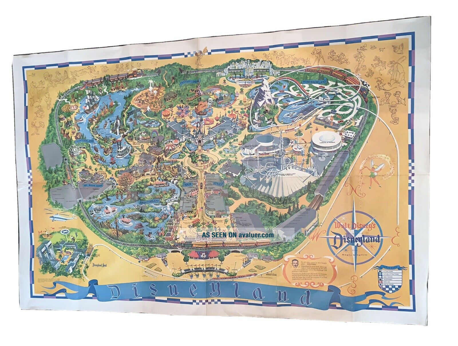 Vintage 1968 Walt Disney World Magic Kingdom Map Guide | #58898318