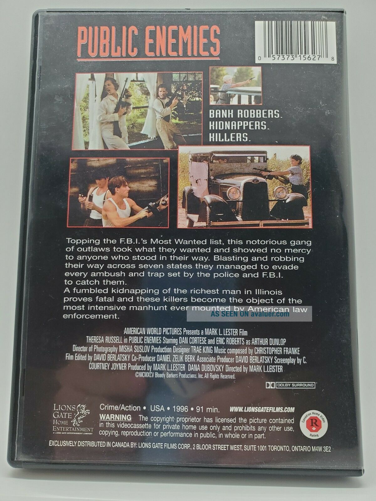 Public Enemies DVD - Alyssa Milano Eric Roberts Theresa Russell - RARE ...