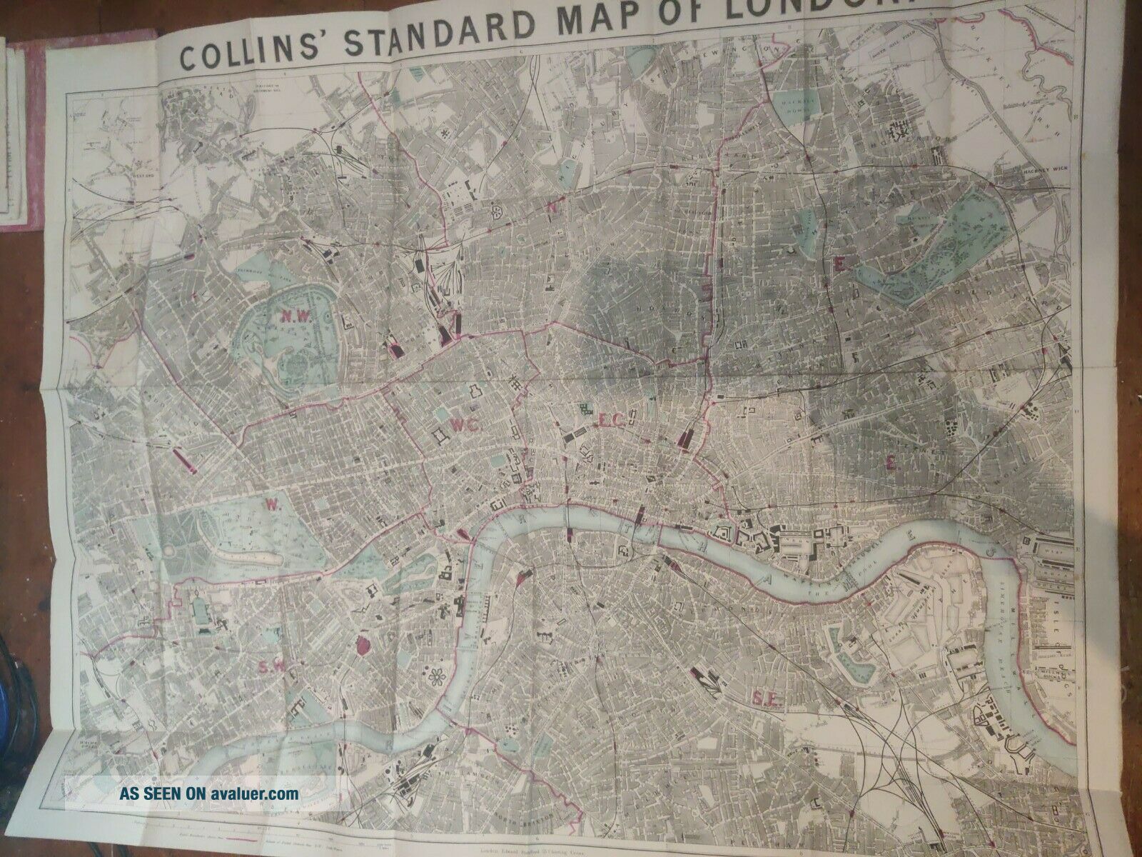 Antique Victorian Map Of London Collins Standard Map Of London | #58917906