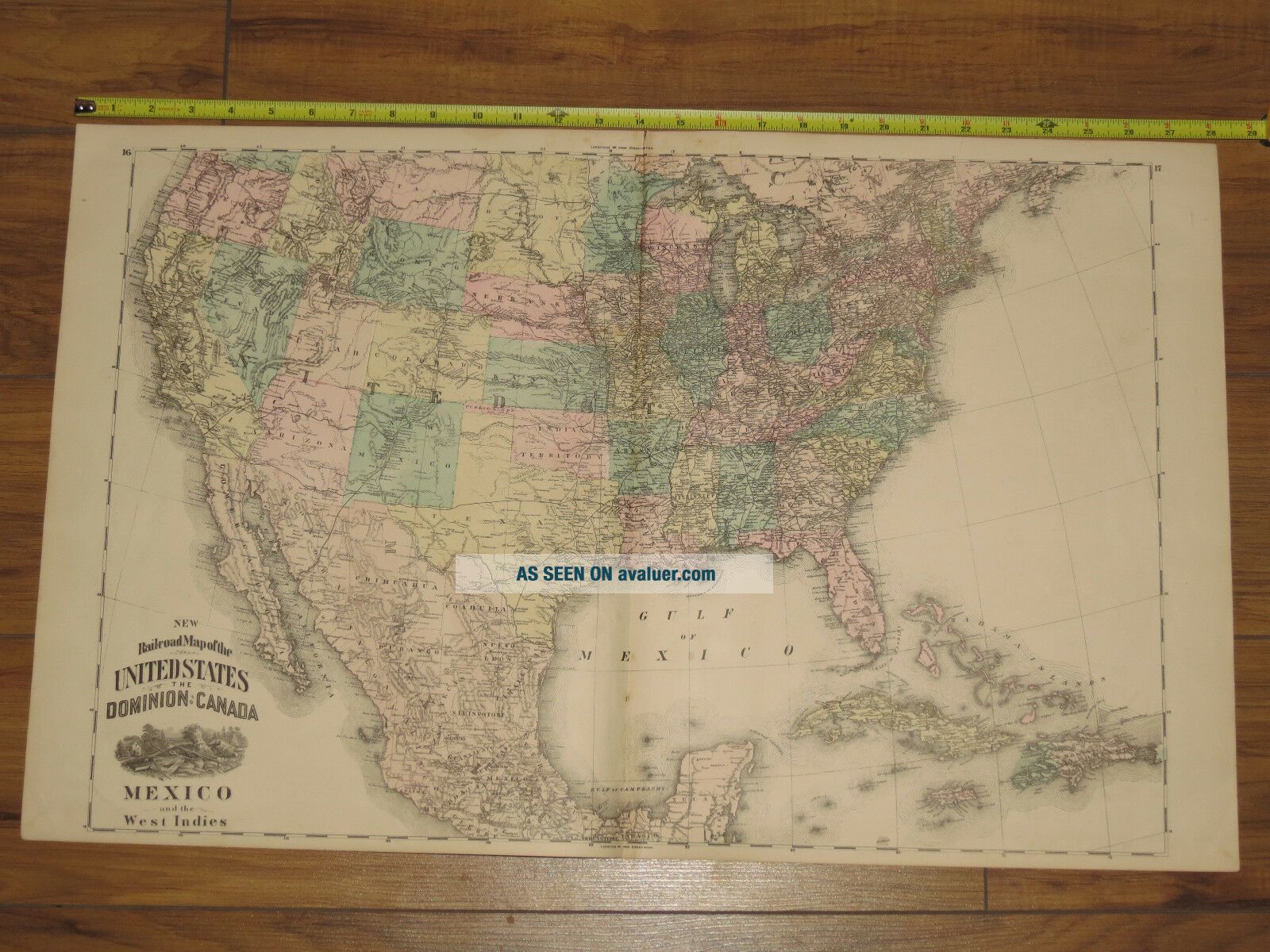 1875 Atlas - Railroad Map Of United States Dominion Of Canada Mexico ...