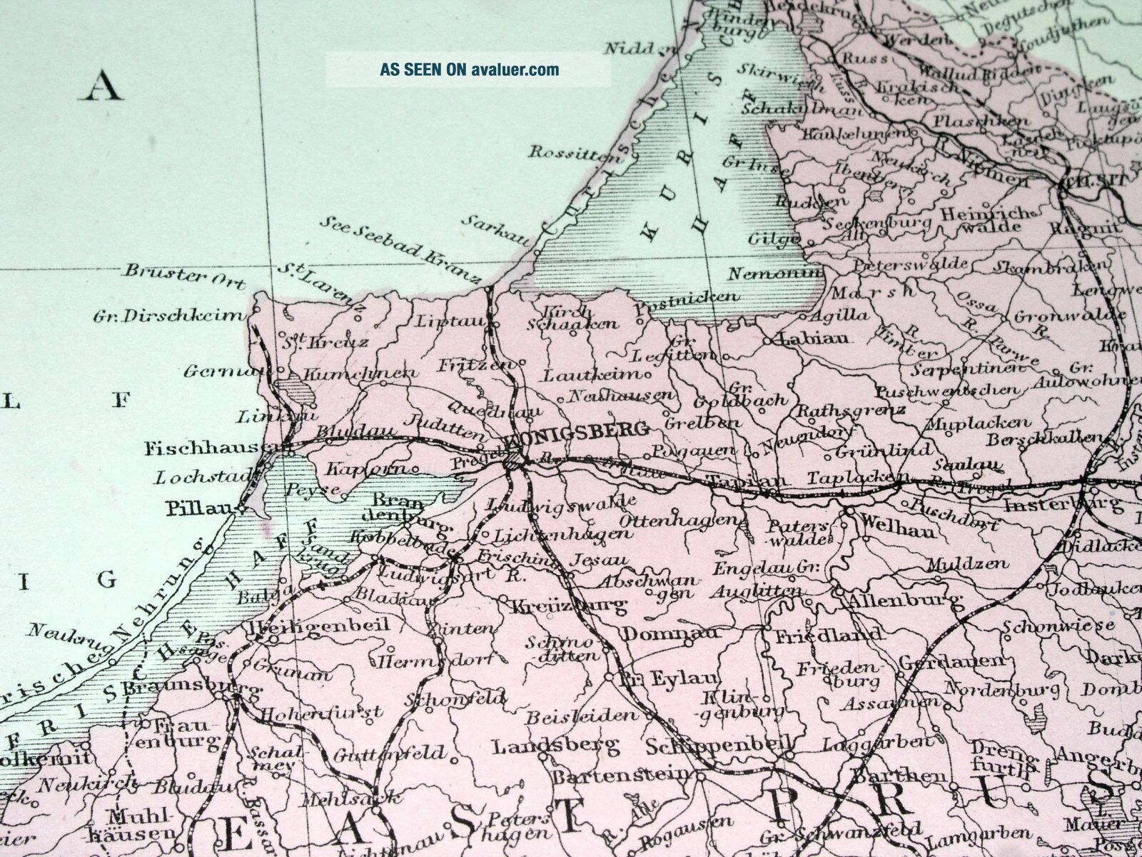 1891 MAP OF POLAND GERMANY EAST PRUSSIA POMERANIA PROVINZ POSEN SILESIA ...