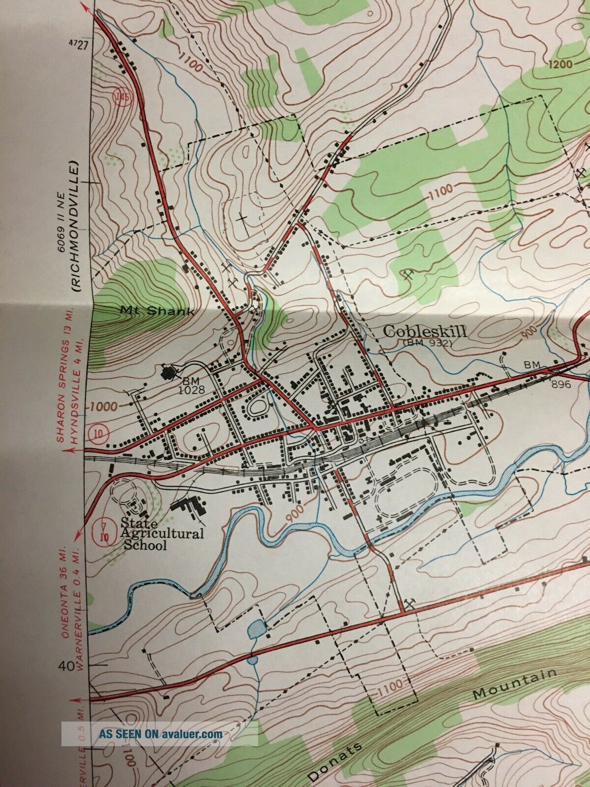 1943 Cobleskill York Vintage Topographical Geological Survey Map Howes ...