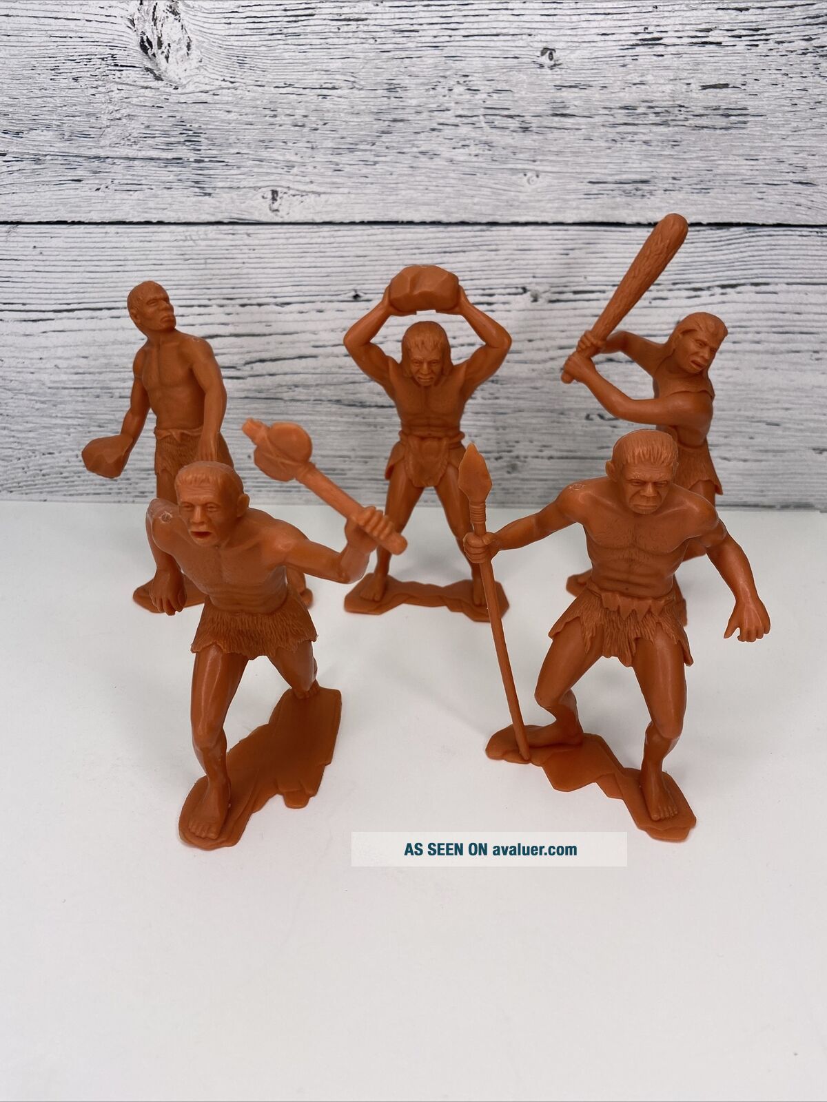 Vintage Louis Marx Cave Men 1963 Set Of 5 Plastic Figures All Different ...