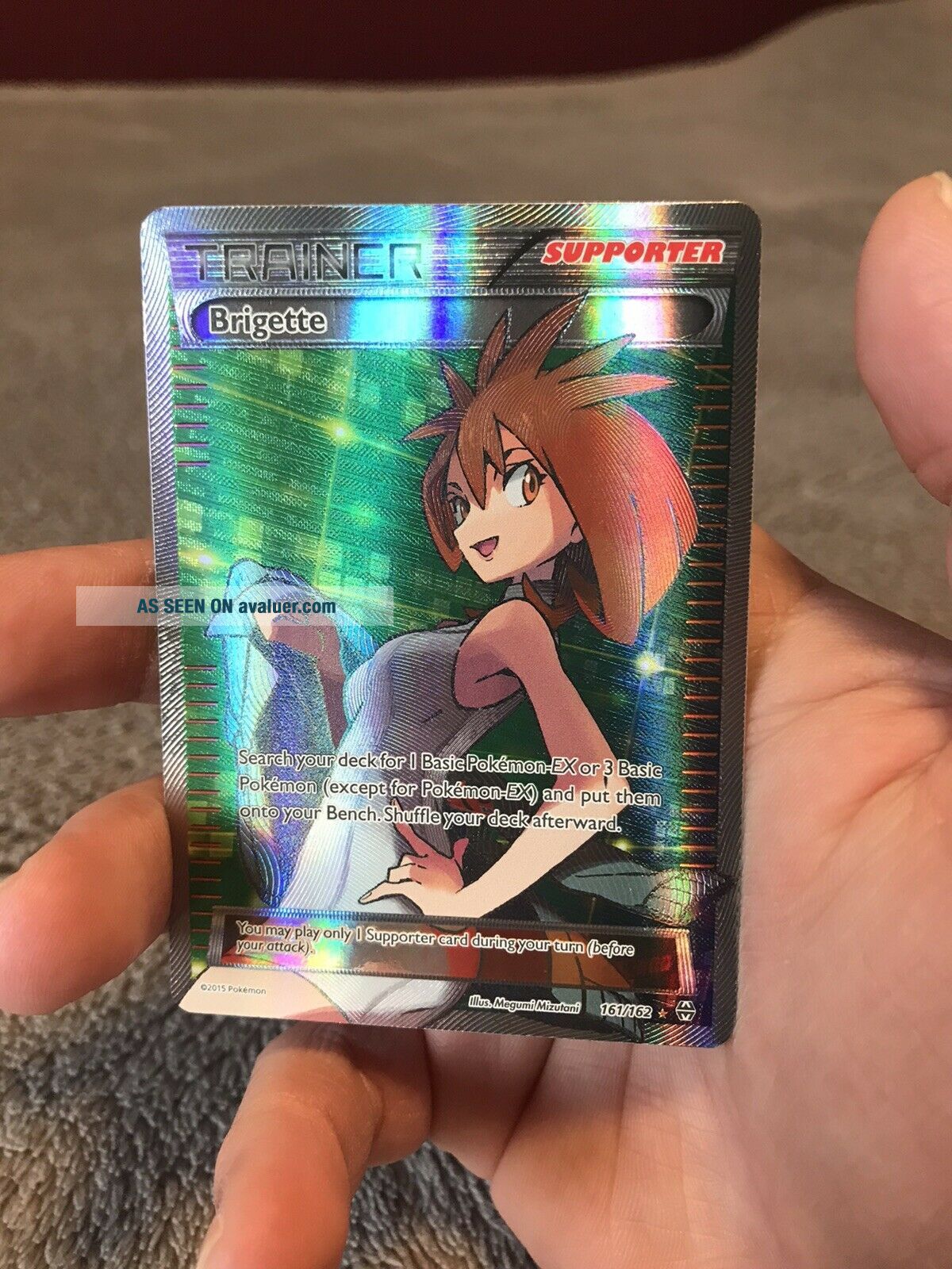 POKEMON BRIGETTE 161/162 TRAINER FULL ART ULTRA RARE XY BREAKTHROUGH NM ...