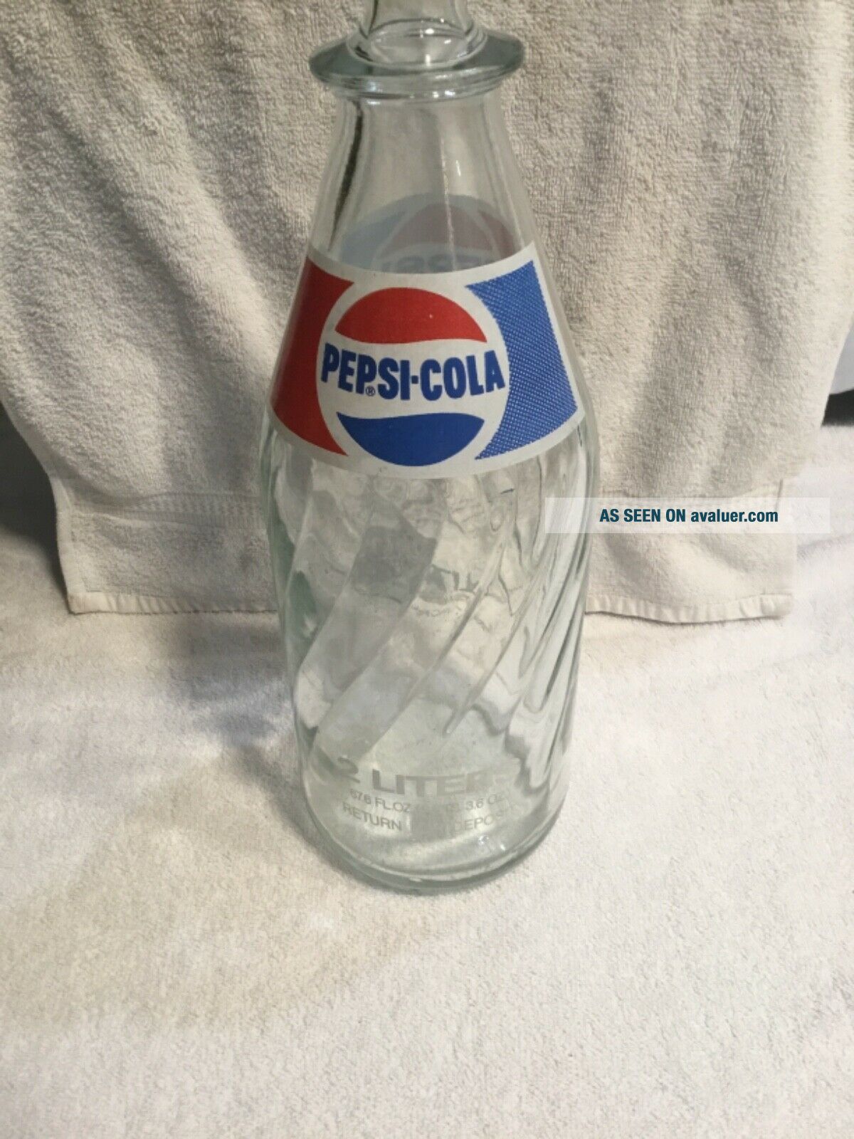 VINTAGE 1970 ' S COLLECTABLE 2 LITER GLASS PEPSI COLA BOTTLE - RARE ...