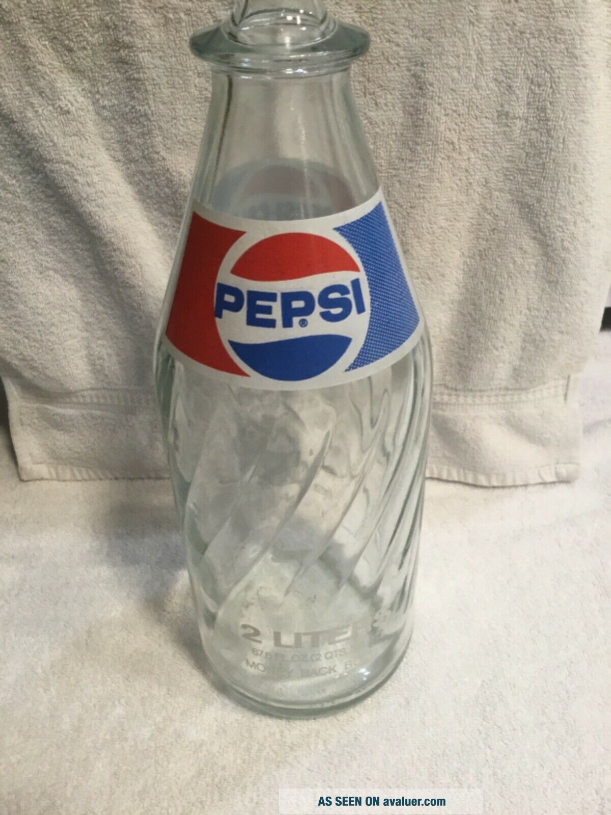 VINTAGE 1970 ' S COLLECTABLE 2 LITER GLASS PEPSI COLA BOTTLE - RARE ...