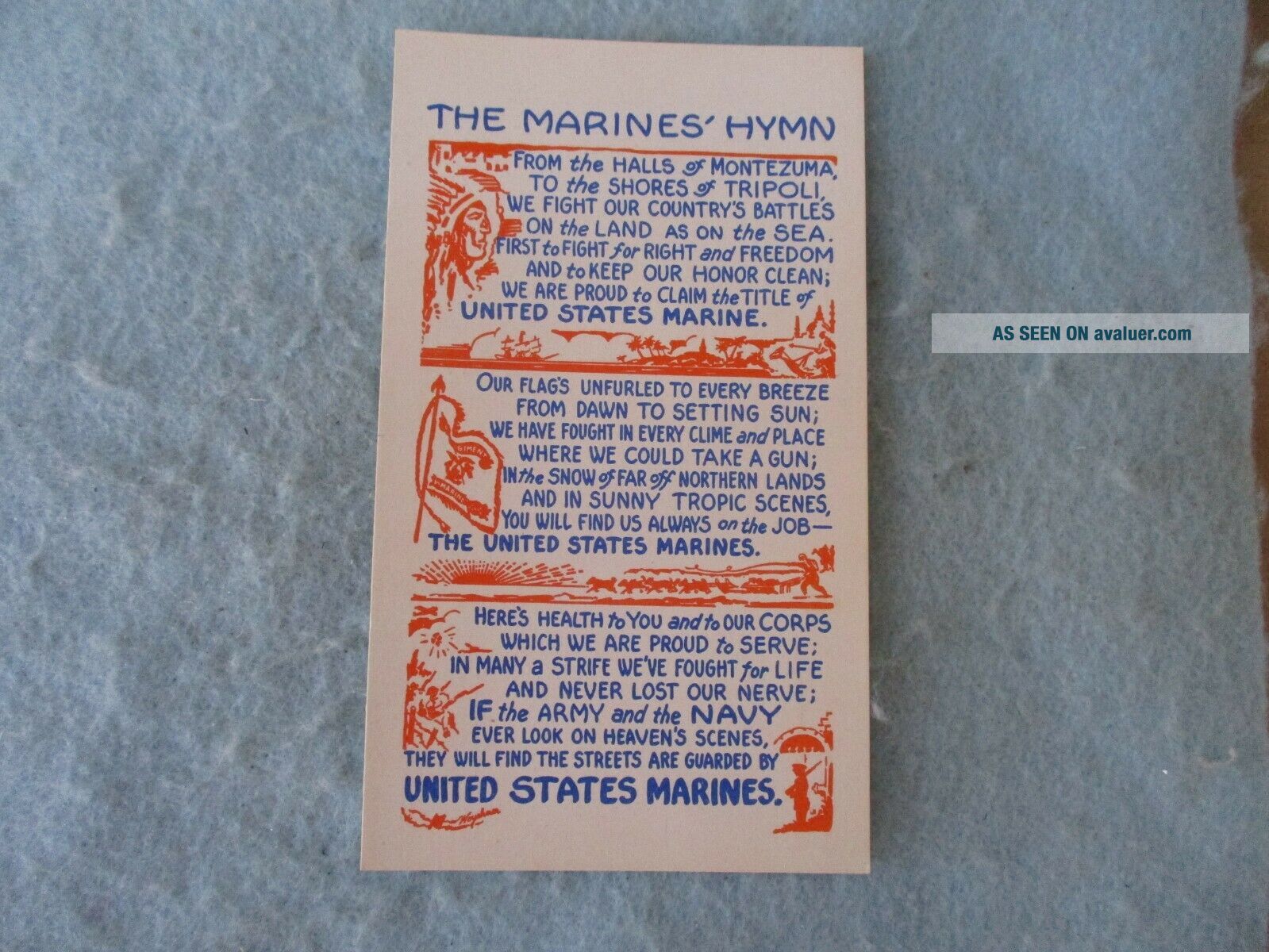 WWII US Marine Corps Post Card Parris Island Boot Recruit USMC Hymn ...