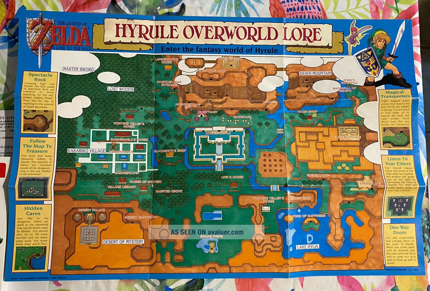 SNES The Legend Of Zelda A Link To Past Overworld Map Nintendo Rare ...