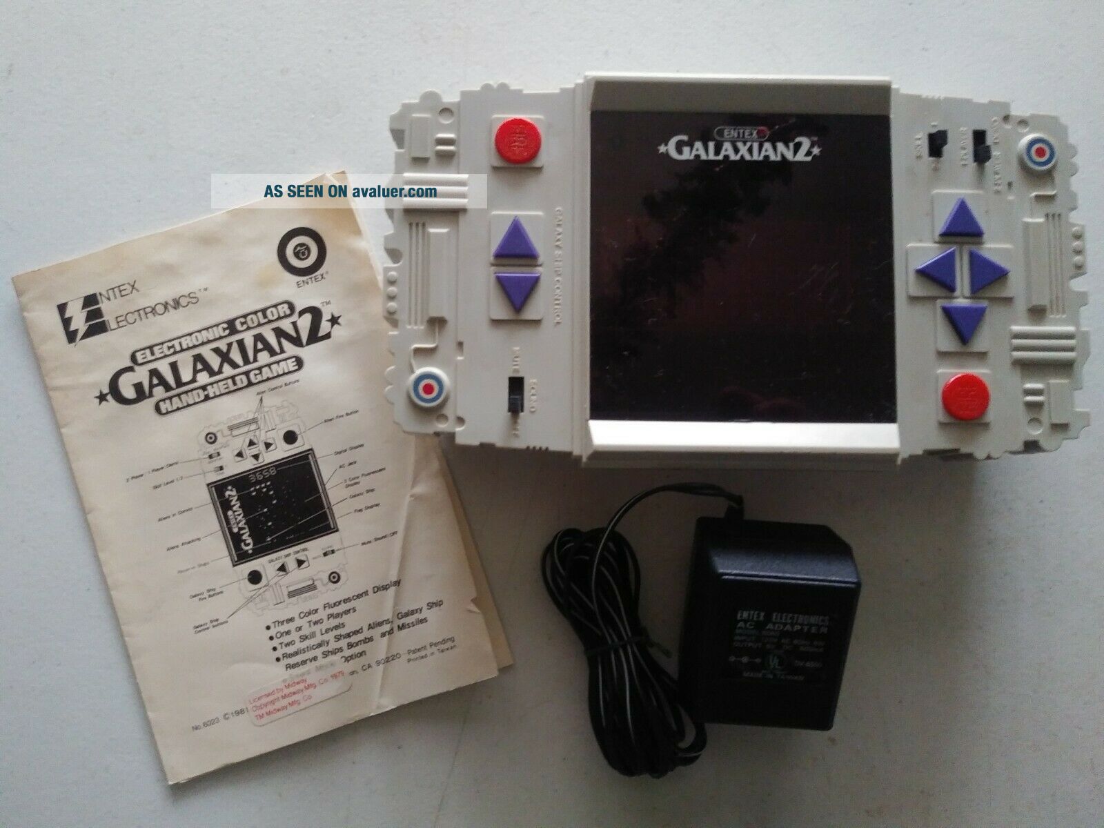 RARE VINTAGE Entex Galaxian 2 1981 Handheld Video Game W/instructions ...