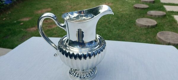 A Vintage Silver Plated Water Jug With A Semi Fluted Pattern. Very ...