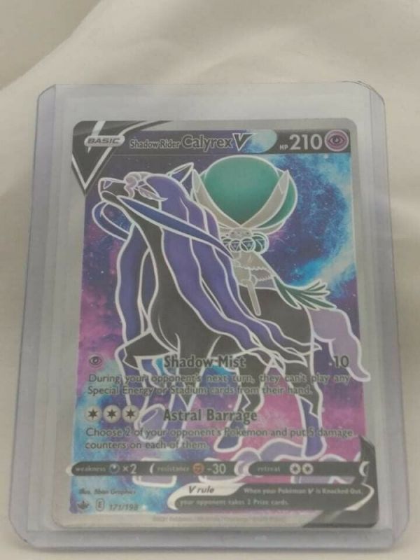 Rare Full Art Shadow Rider Calyrex V Pokemon Chilling Reign Card 171/ ...