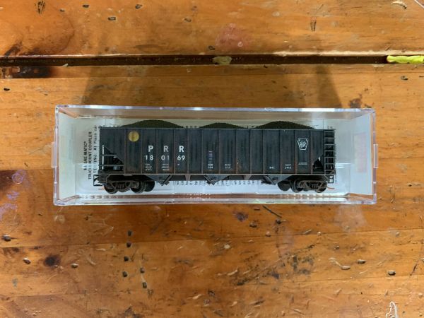 Micro Trains N Scale Pennsylvania RR Weathered 100 Ton 3 Bay Hopper Car ...