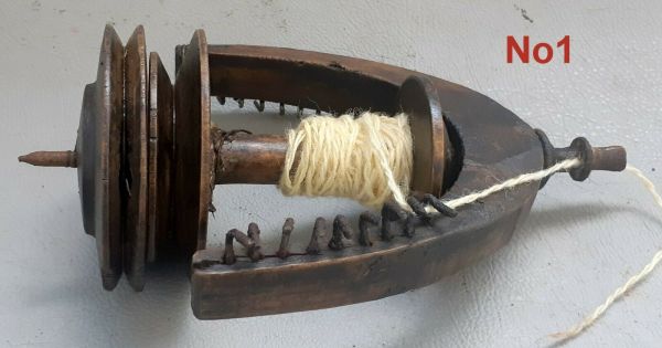 ANTIQUE WOODEN SPINNING WHEEL FLYER BOBBIN SPOOL. Choose 1 Of 2 Offer ...