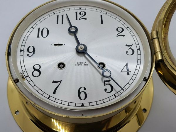 CHELSEA Brass " SHIP ' S BELL " Nautical Round Hinged Bezel Mantel ...