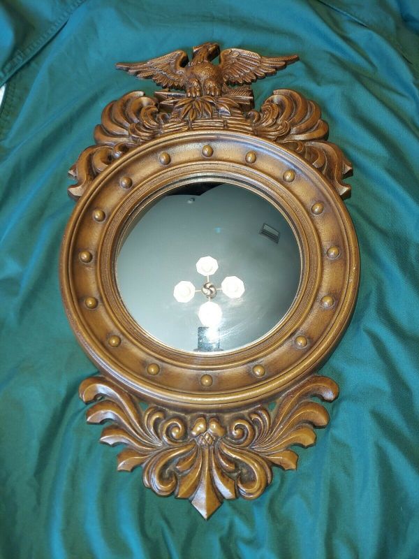Vintage American Eagle Federal Style Porthole Convex Hall Mirror Sexton ...