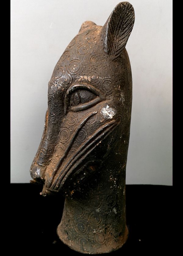Old Tribal Large Bronze Benin Head Of A Leopard - - - Nigeria AWH ...