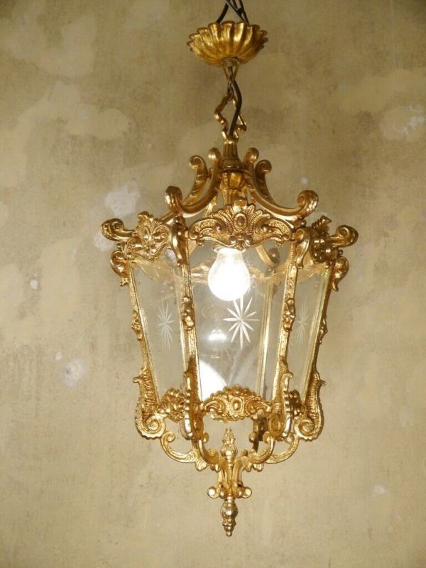 SOLID CLASSIC GOLD BRONZE LANTERN SOLID CEILING LAMP FIXTURES ...
