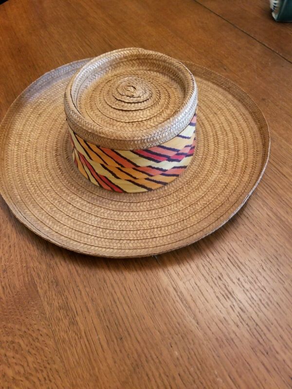 Vintage Happy Cappers Natural Color Straw Hat W/ Fabric Band Made In ...