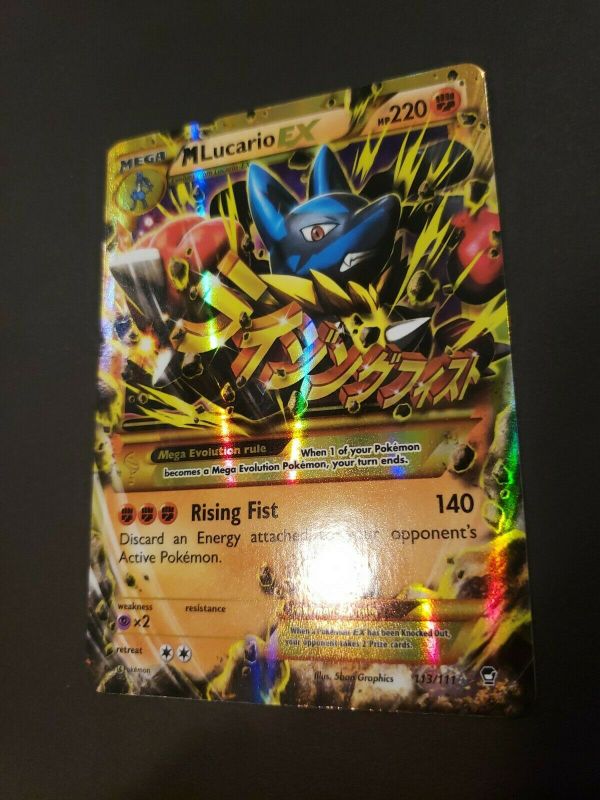 Holographic M LUCARIO EX - Pokémon TCG XY Furious Fists SECRET RARE 113 ...