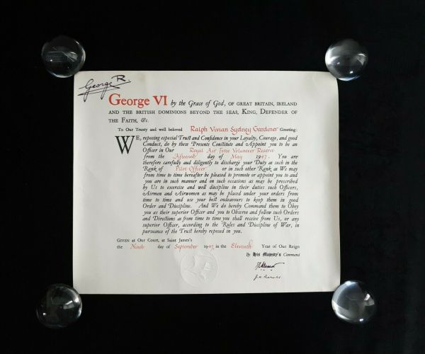 Royalty King George VI Signed Royal Document RAF Manuscript Commission ...
