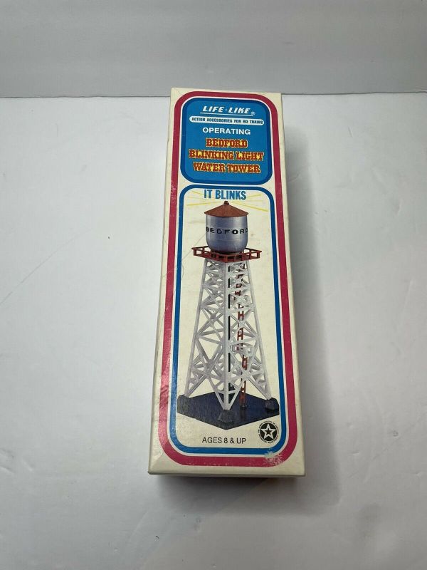 Life Like HO Scale Bedford Operating Blinking Light Water Tower 08705 ...
