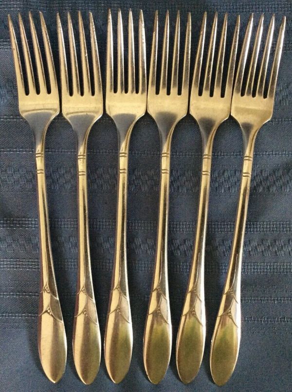 6 Dinner Forks_Vintage Oneida Community_1932_Lady Hamilton_Silverplate ...