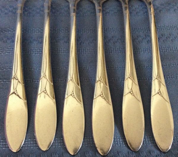 6 Dinner Forks_Vintage Oneida Community_1932_Lady Hamilton_Silverplate ...