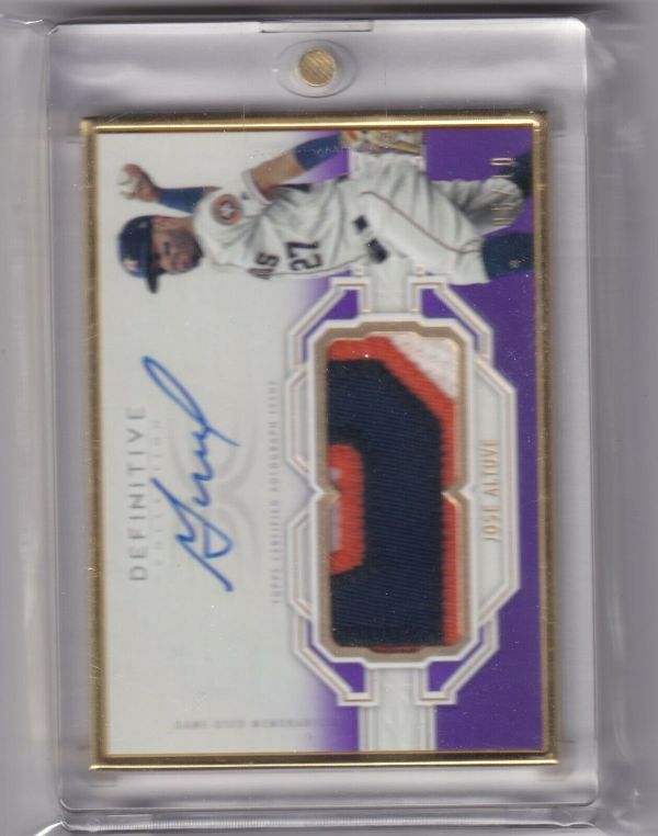 2020 Topps Definitive Jose Altuve Gold Frame 3 Color Patch ON CARD Auto ...