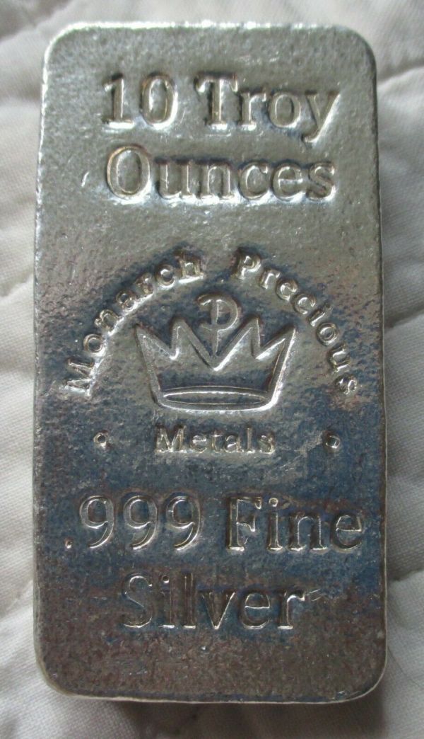 Monarch Precious Metals 10 Oz Silver Bar 999 Fine | #59543885