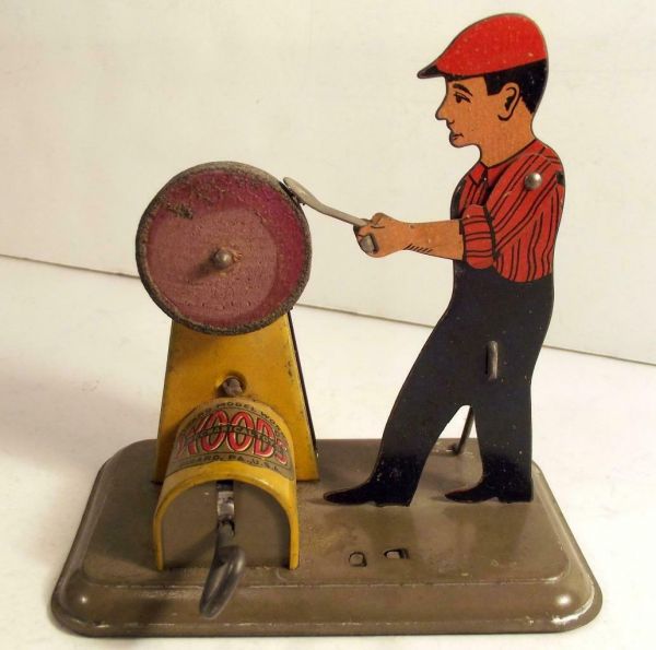 Antique Girard Model Wood ' S Mechanical Toys Wind Up Tin Litho Toy ...