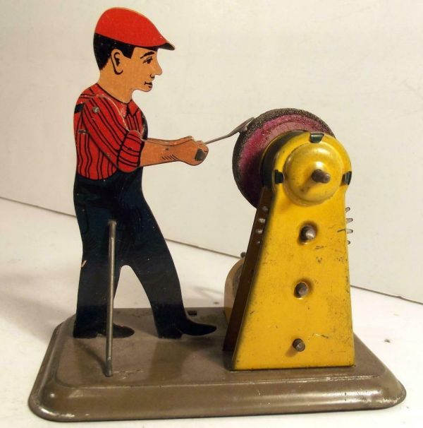 Antique Girard Model Wood ' S Mechanical Toys Wind Up Tin Litho Toy ...