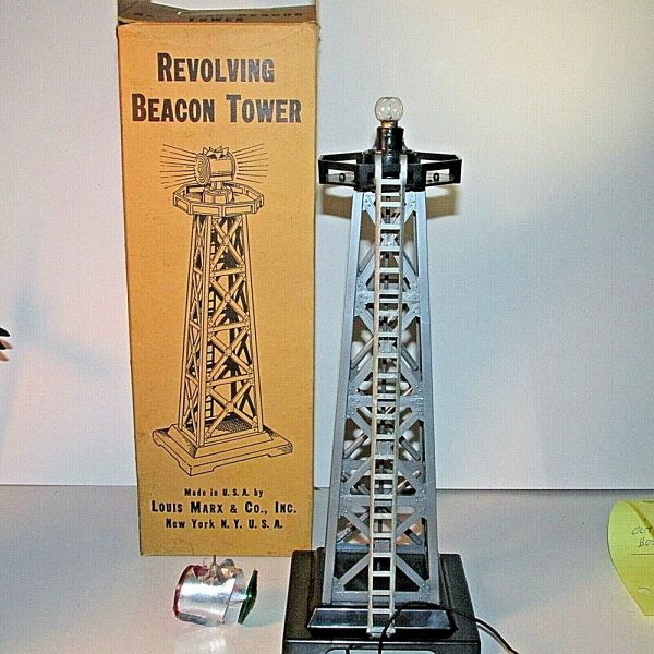 VINTAGE O GAUGE MARX REVOLVING BEACON TOWER 0446 USA VG 12 " H | #59627145
