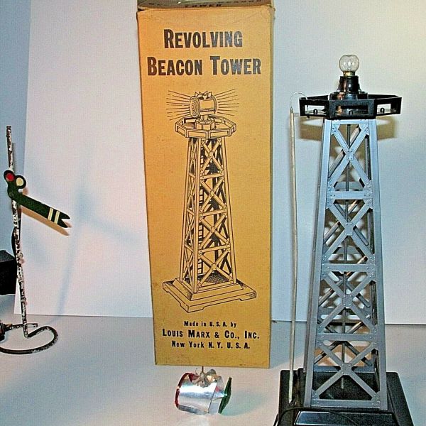 VINTAGE O GAUGE MARX REVOLVING BEACON TOWER 0446 USA VG 12 " H | #59627145